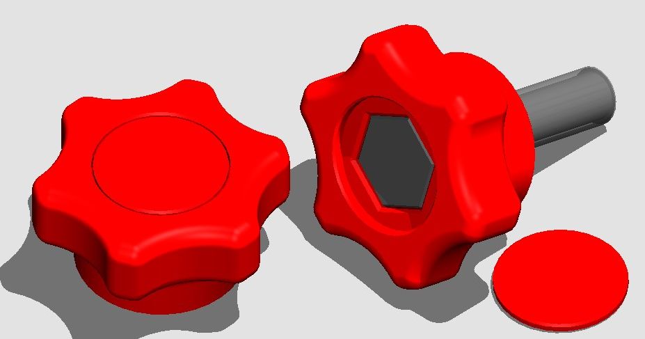 Hand bolt in two parts with lid. Insert for bolt M10. Also view and ...