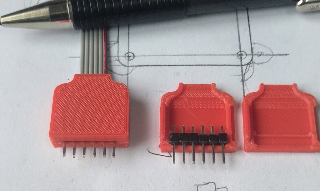 Six wire Ribbon cable Pin-header enclosure por Isak Hendrikse ...