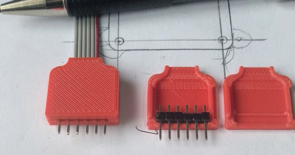 Six wire Ribbon cable Pin-header enclosure by Isak Hendrikse | Download ...