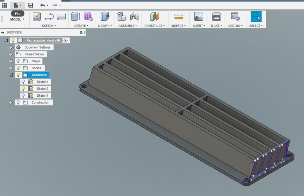 Cabinet vents 60mm Fan and Rectangular vent, slanted to prevent rain by ...
