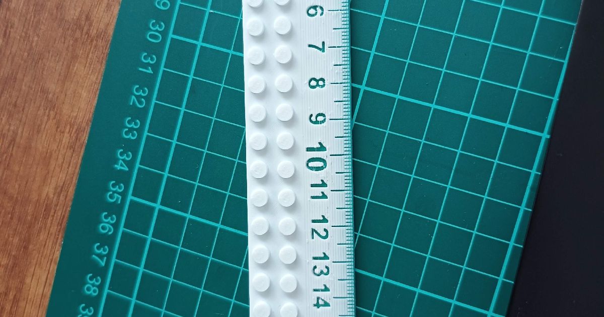 Lego brick ruler 20 cm - SHORTER ends by dedmoget | Download free STL ...