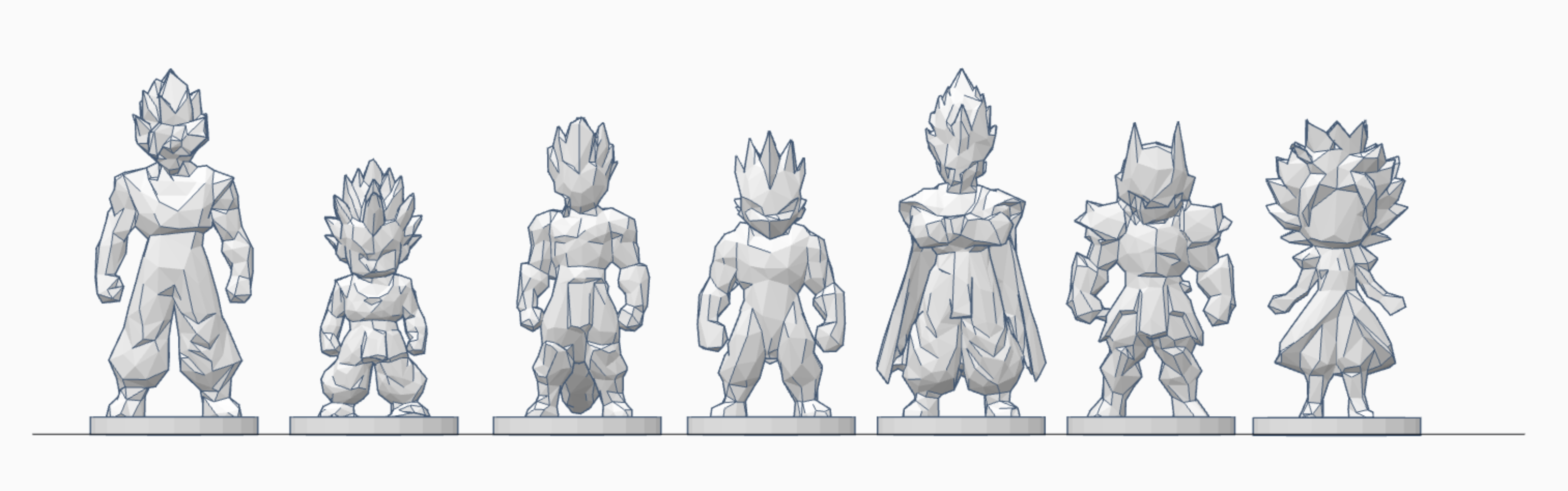 Dragon Ball Z Themed AI Low Poly Chess Pieces by OliPix Creative Lab by ...