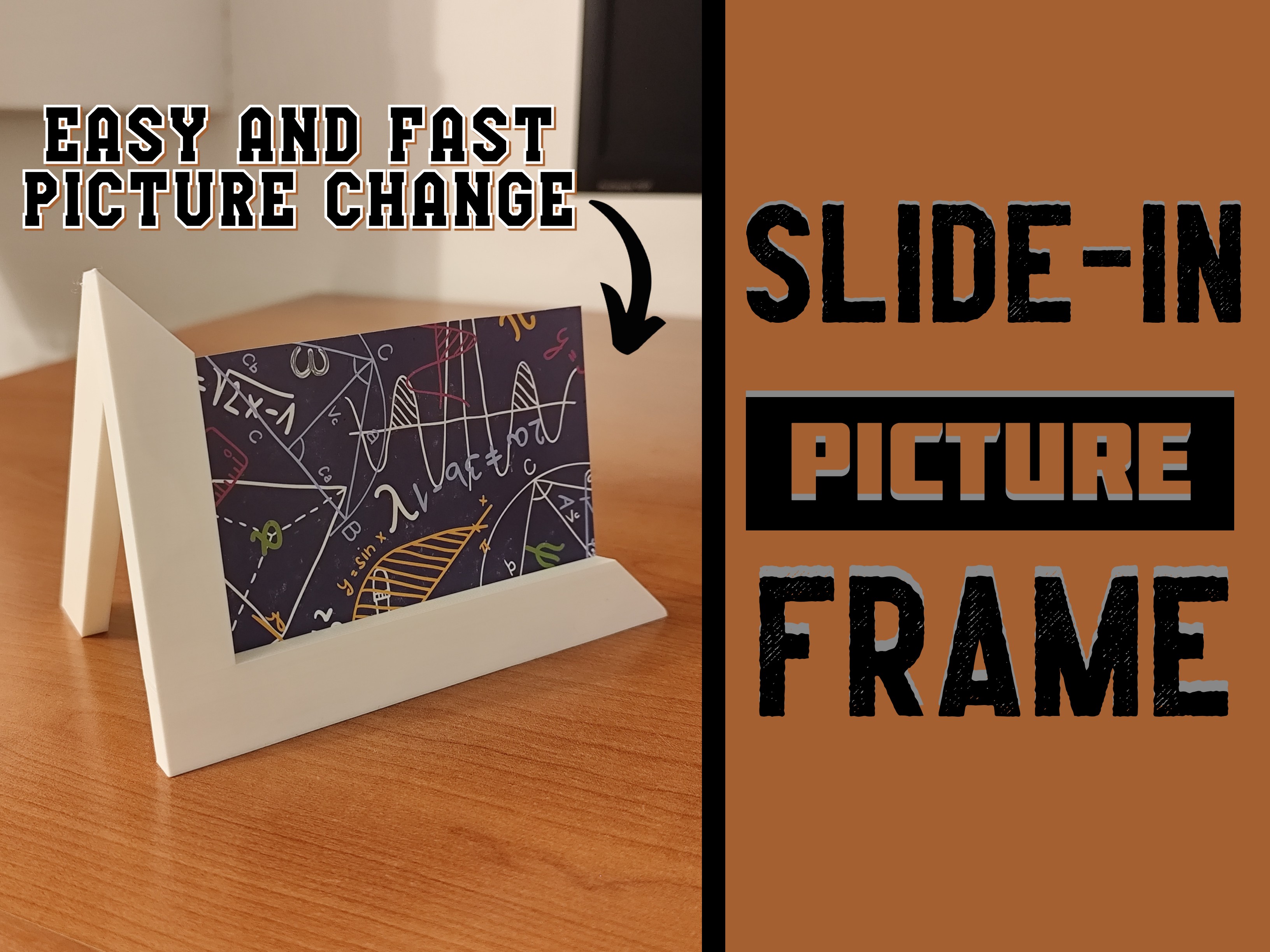 Modern Minimalistic Slide-In Picture Frame by Keno | Download free STL ...