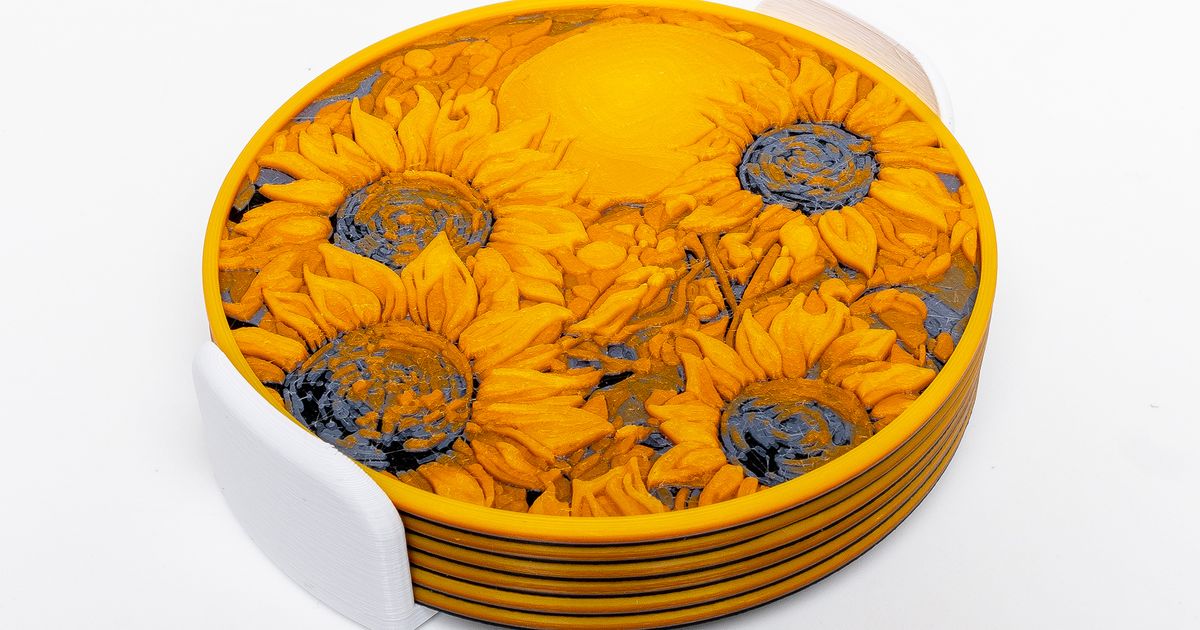 Hueforge Sunflower Coaster by Bamingo Design | Download free STL model ...