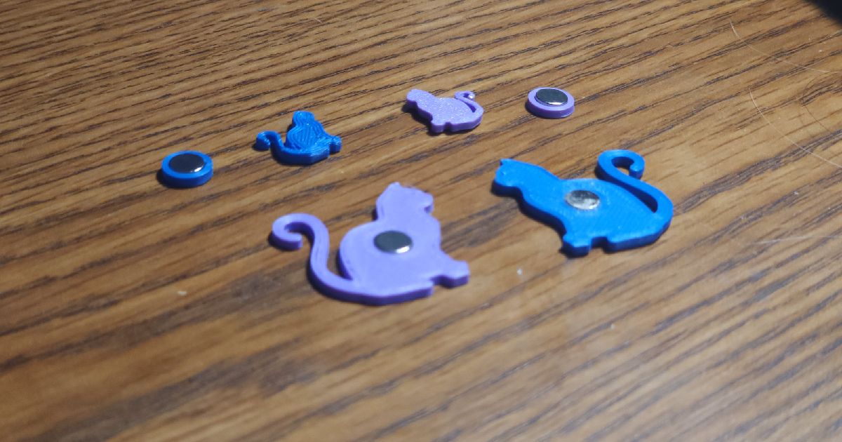 Magnetic Cat Earrings by ChloeCat | Download free STL model ...