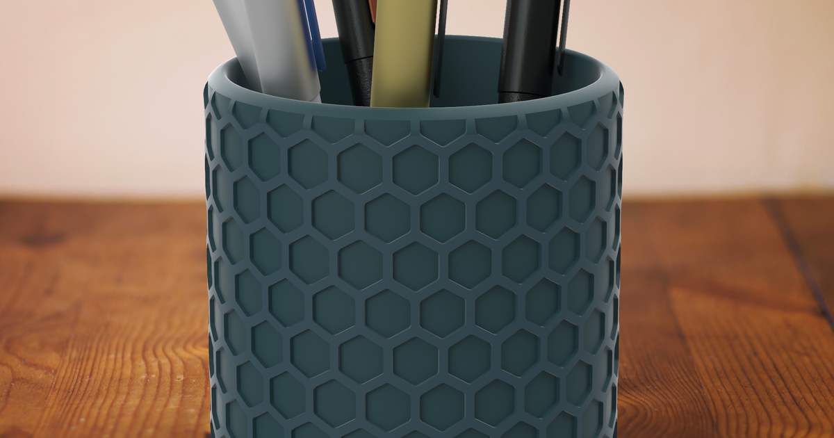 Honeycomb Patterned Pen Holder by Tycho Design | Download free STL model | Printables.com