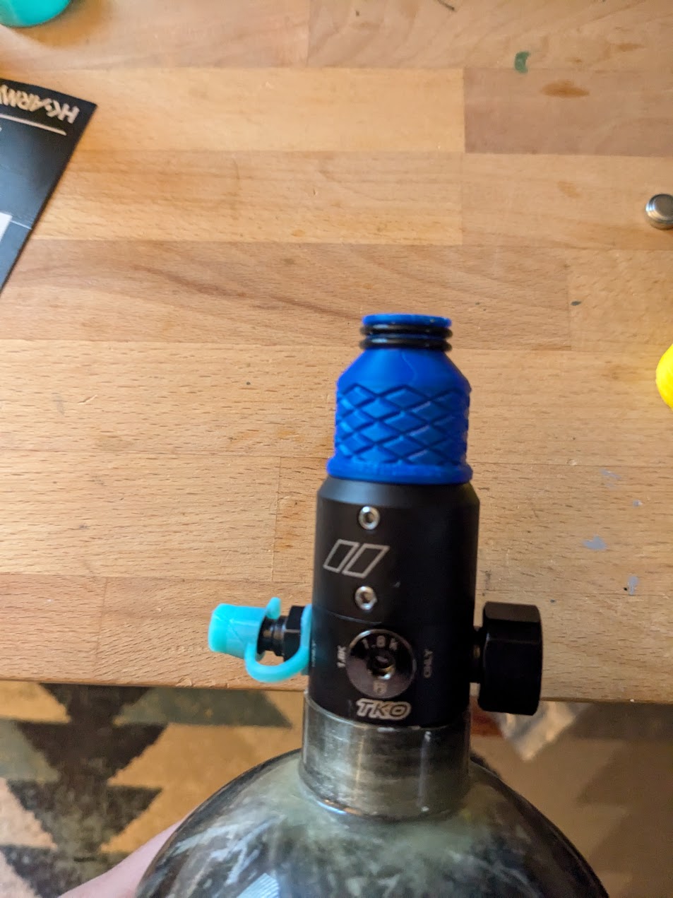 HPA Tank Cap with dual O-ring storage for Paintball / Airsoft regulator ...