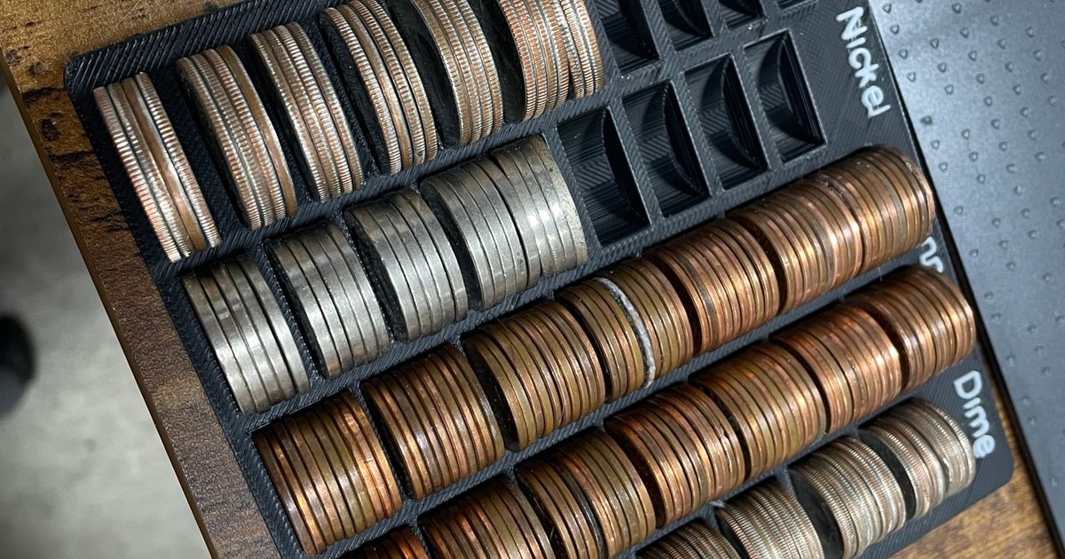 Gridfinity Coin Sorter for US Coins 3x3x2 by thesquirrelyengineer ...