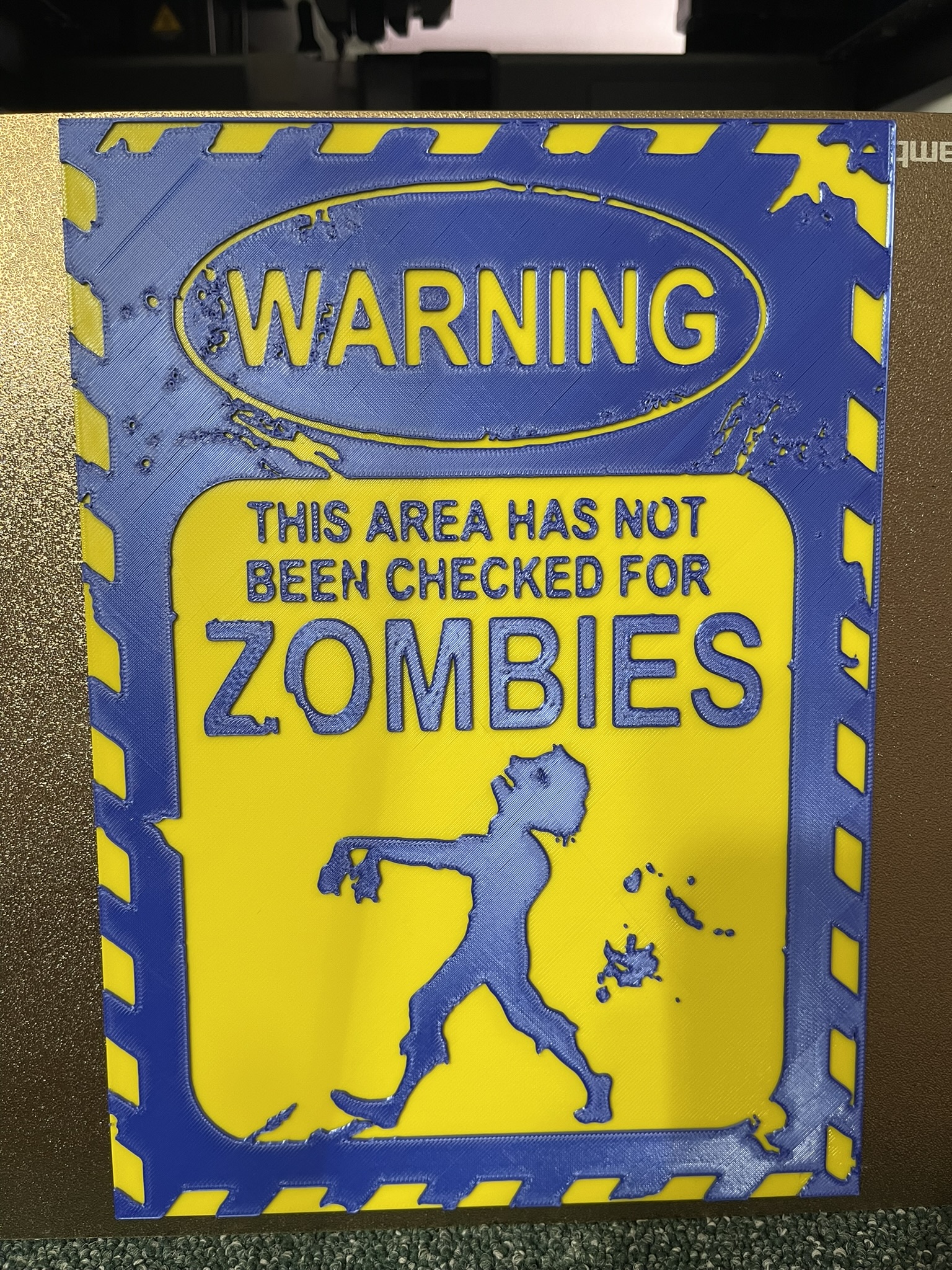 Warning Sign - Zombie Area by ideat0m | Download free STL model ...