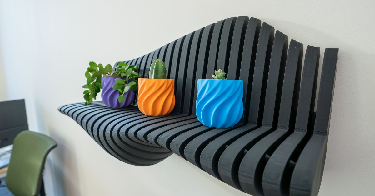 Wavy decorate ribs shelf by BingoDesign | Download free STL model ...