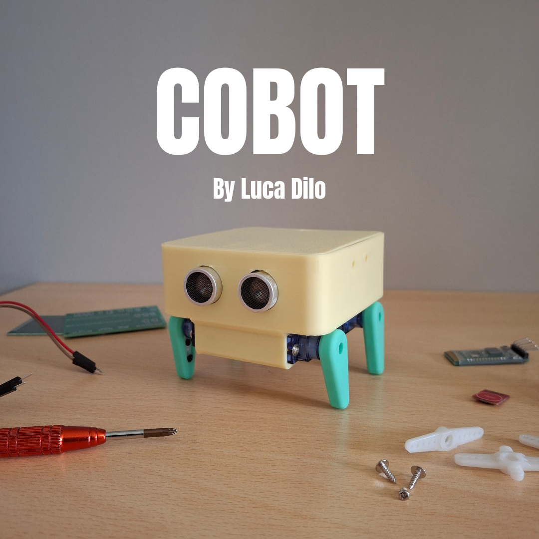 Cobot Four Servo Legs And Distance Sensor Robot By Lucadilo Download Free Stl Model