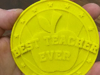 Best Teacher Ever Medal by Jt40_3d | Download free STL model ...