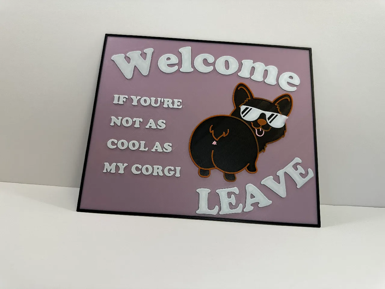 Corgi Funny Welcome Sign by HVFDesigns | Download free STL model ...