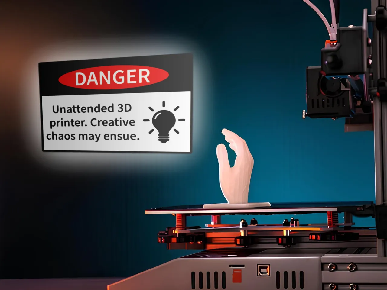Danger - Unattended 3D Printer by PrintLab | Download free STL model ...