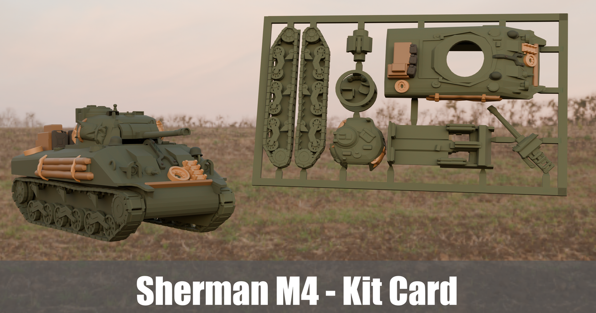 Sherman M4 - Kitcard by Crea_Hicks | Download free STL model ...
