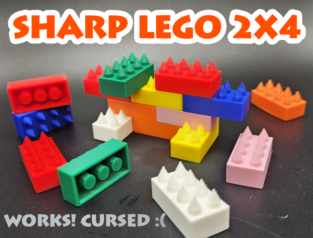Sharp Lego 2x4 Brick by Triple G Workshop | Download free STL model ...