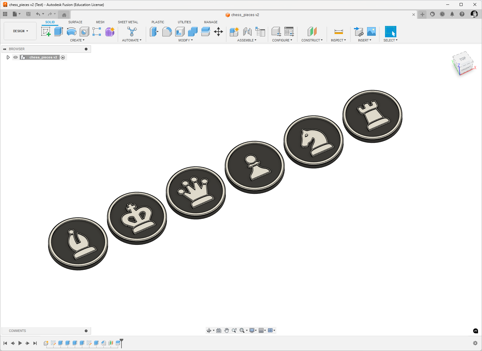 Yet another flat chess piece set (40 mm) by georgmierau | Download free ...