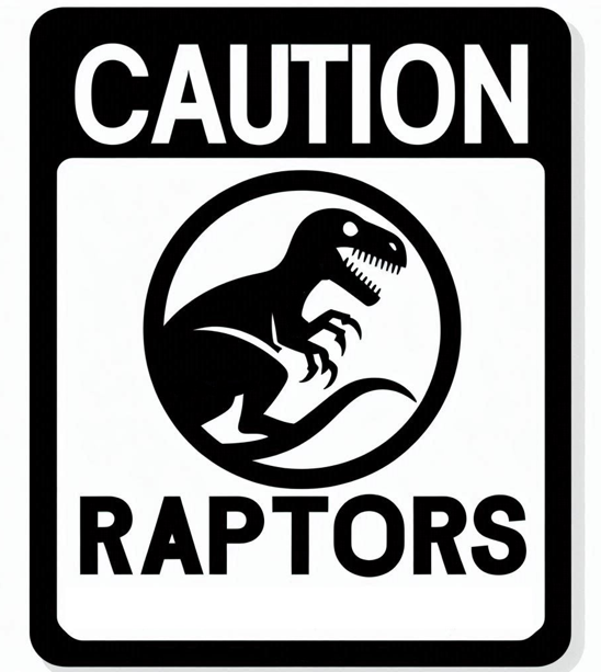 Sign: CAUTION RAPTORS por Nina Máčová | Descargar modelo STL gratuito ...