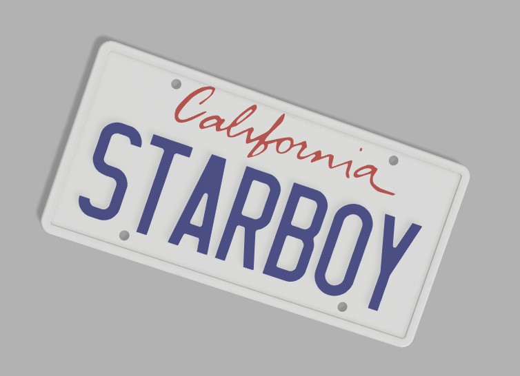 Daft Punk "STARBOY California" Numberplate by Joris | Download free STL ...