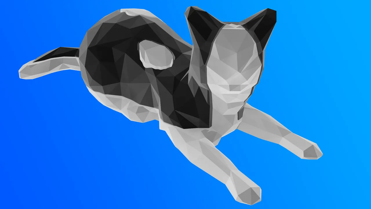 Low Poly Cat (Single Extruder - Dual Colors) by DerFern | Download free ...