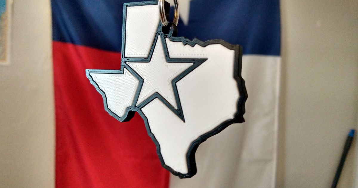Texas Shape Keychain/Magnet von Samuel Bauman | Kostenloses STL-Modell ...