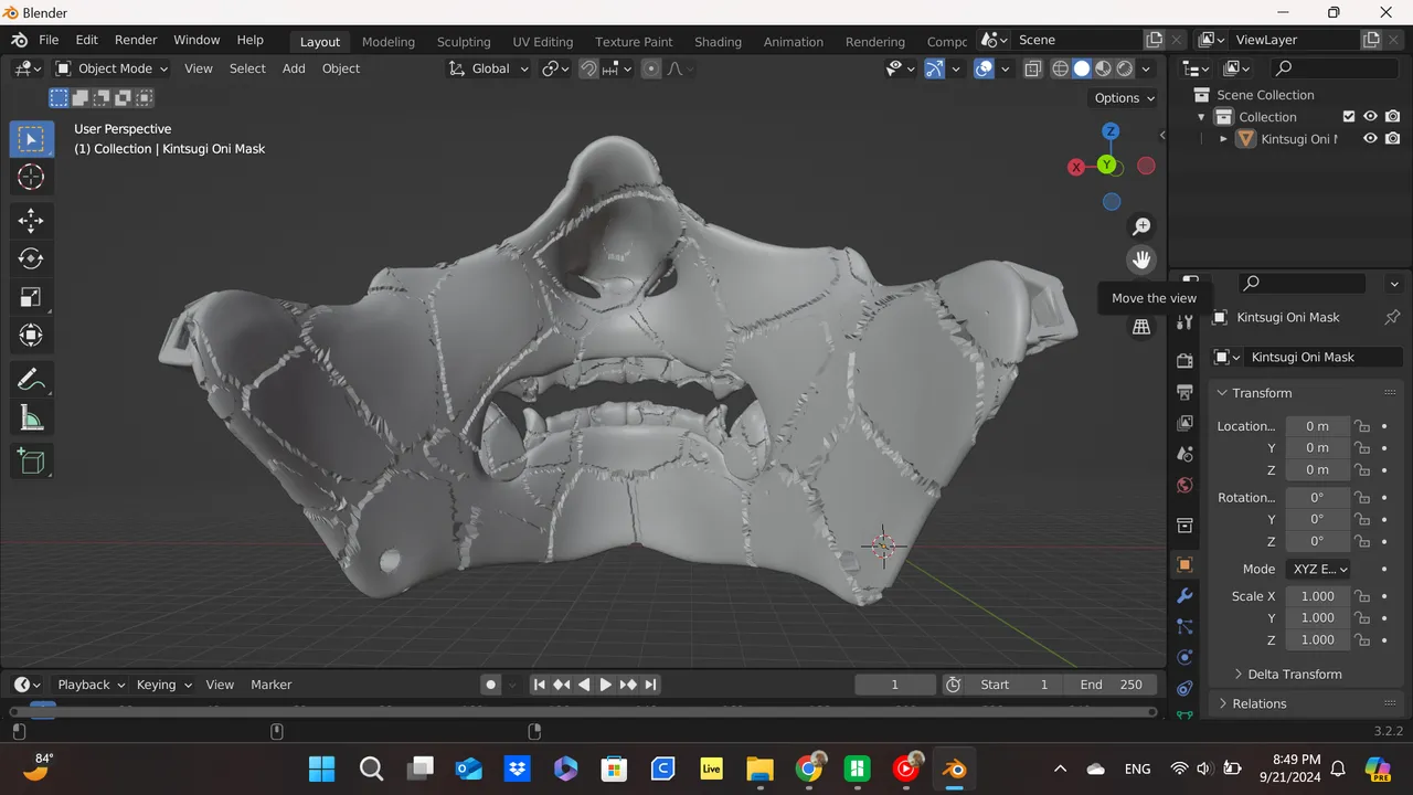 Kintsugi Oni Mask by Isaac Martinez | Download free STL model ...