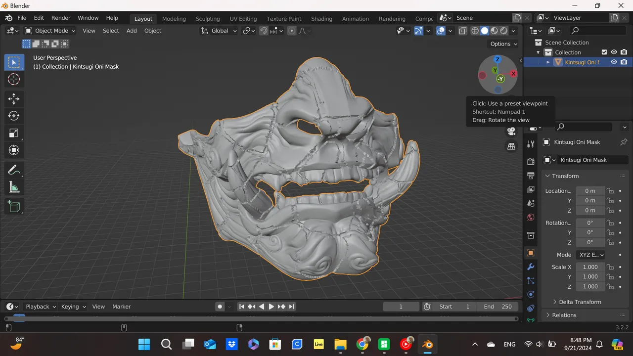Kintsugi Oni Mask by Isaac Martinez | Download free STL model ...