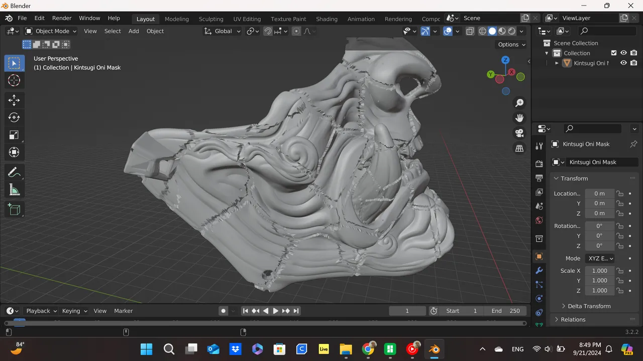 Kintsugi Oni Mask by Isaac Martinez | Download free STL model ...