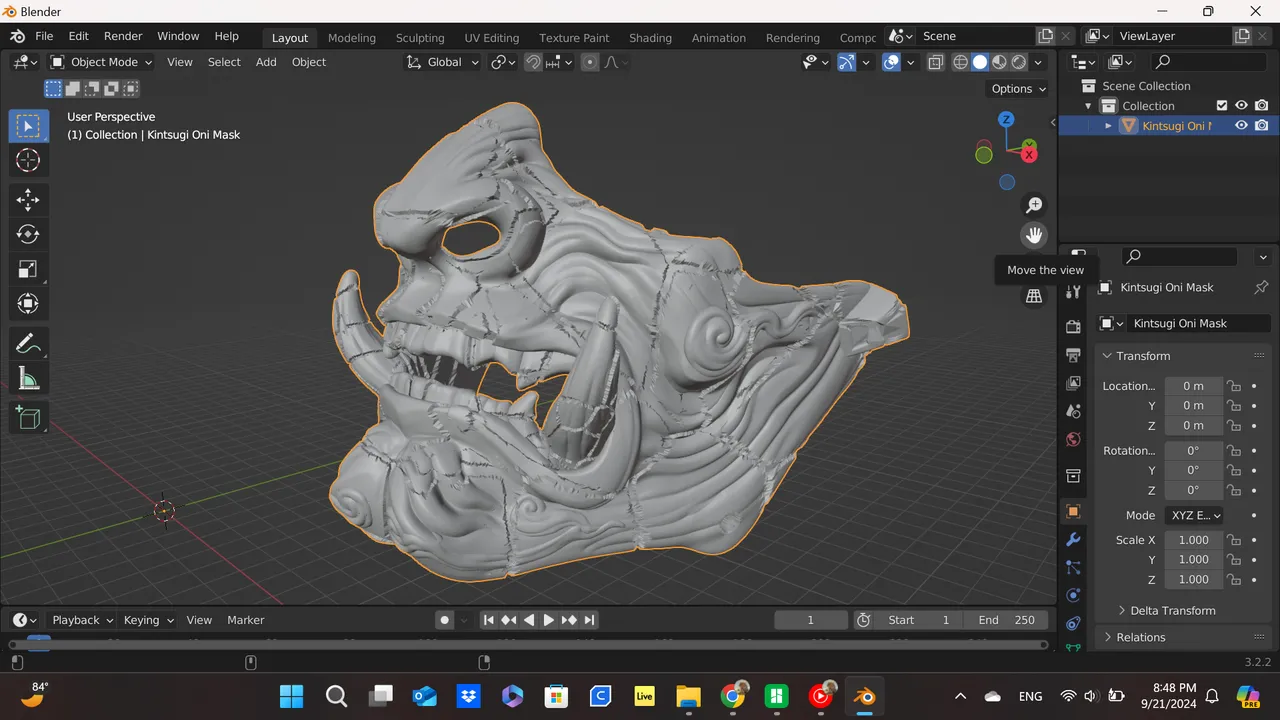 Kintsugi Oni Mask by Isaac Martinez | Download free STL model ...