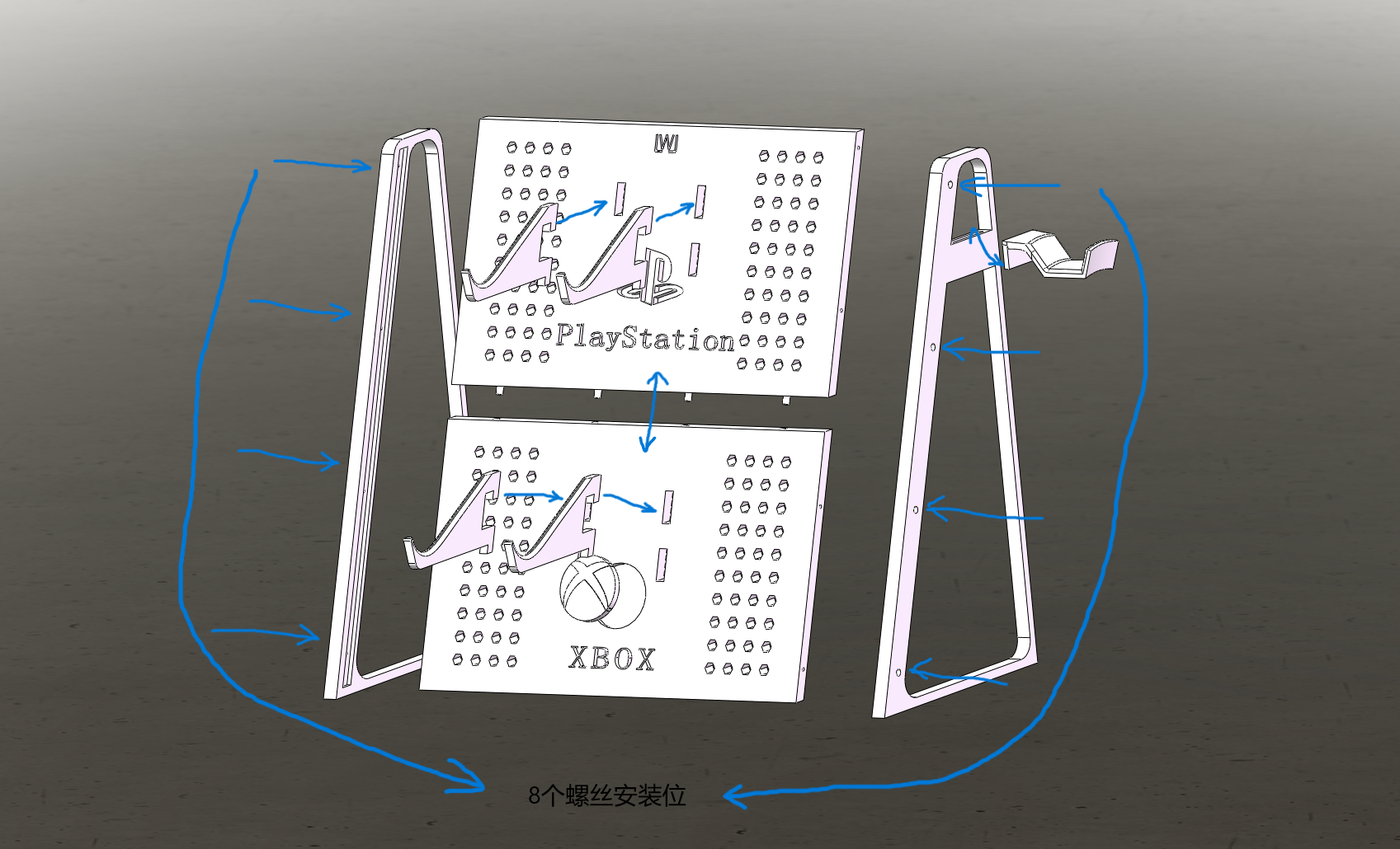 PS5 and Xbox controller storage rack by 王健 | Download free STL model ...