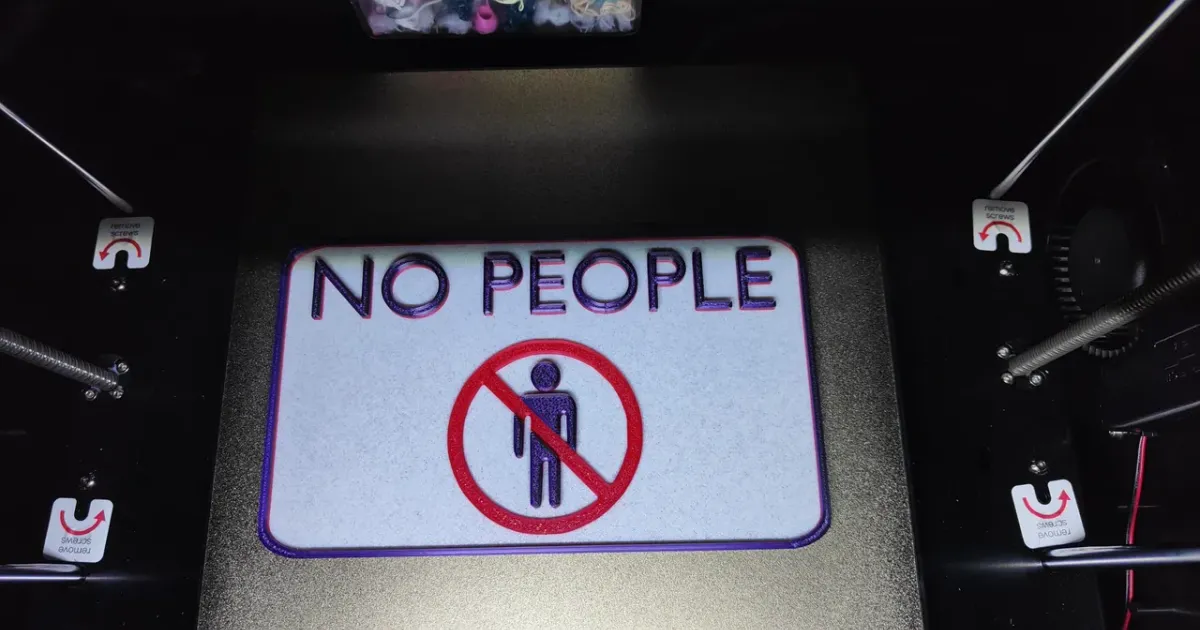Door sign - no people by Furial | Download free STL model | Printables.com