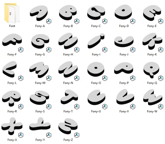 Alphabet Letters- Fony Font by MekDrafter | Download free STL model ...