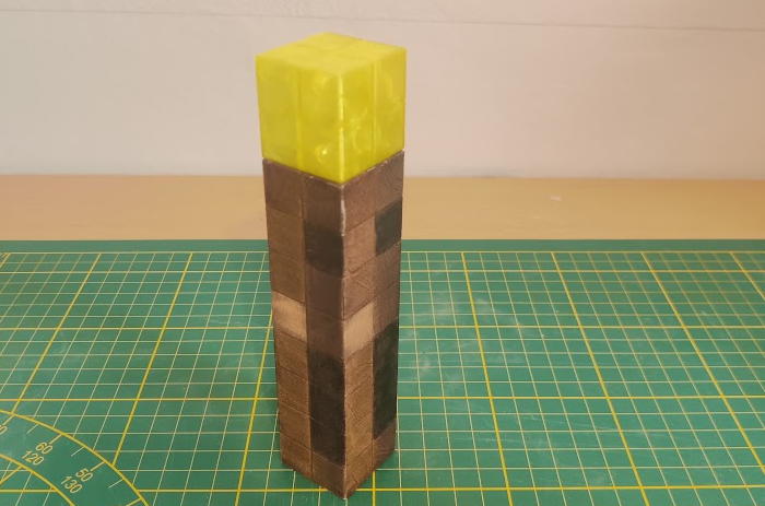 Minecraft Torch with Wood Grain [parametric] by Stached | Download free ...