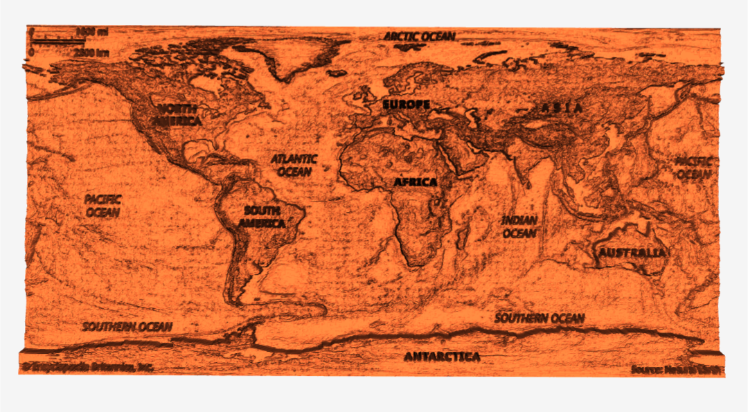 World Map in 2D wall Art by stefwxters | Download free STL model ...