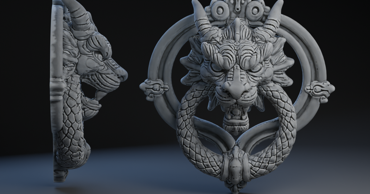 Decorative Gothic Dragon Door Knocker by Peter Farell | Download free ...