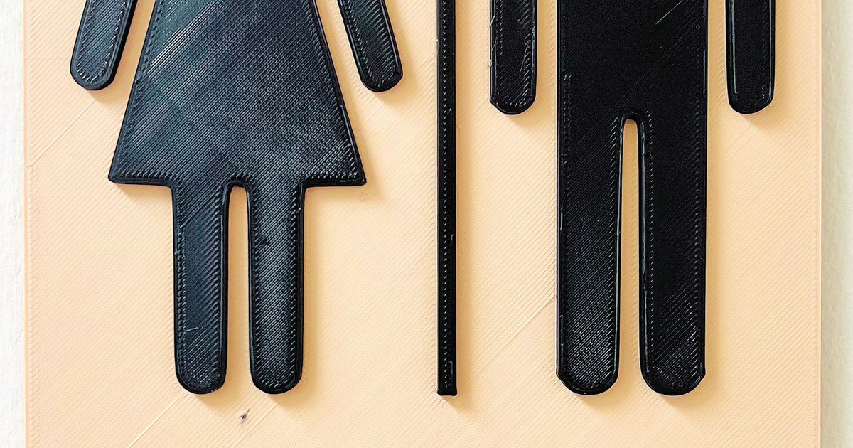 Unisex Bathroom Sign - Remix by Arpboy | Download free STL model ...