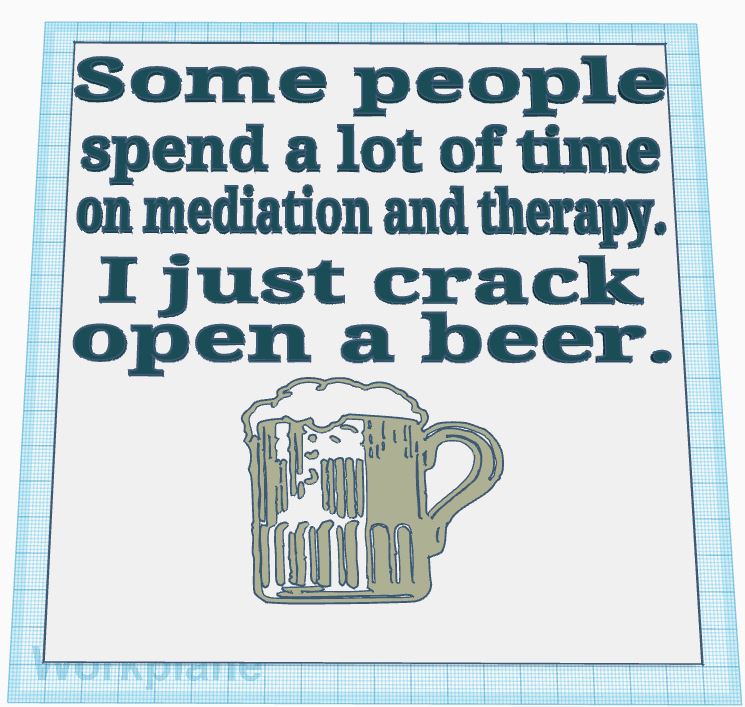Therapy & Beer Sign by Phantom Printer | Download free STL model ...