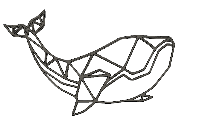 3D Printable Geometric Whale Wall Art - Modern Ocean Decor by ...