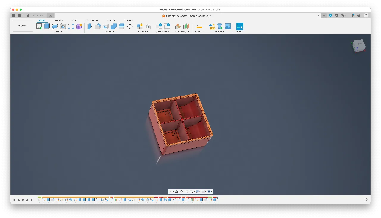Gridfinity Fully Parametric Container Fusion360 by Anthony Petty | Download free STL model ...
