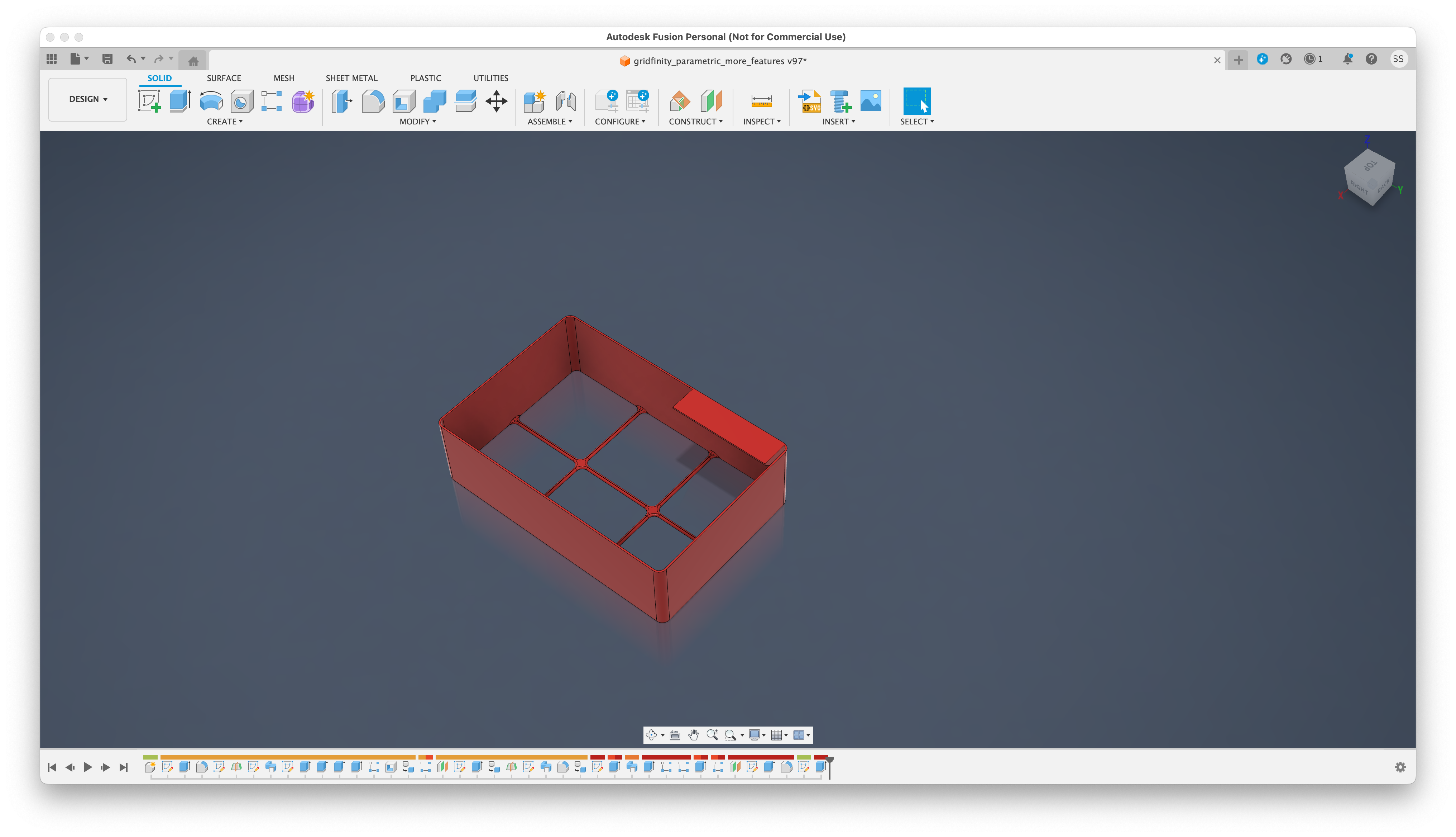 Gridfinity Fully Parametric Container Fusion360 por Anthony Petty | Descargar modelo STL ...
