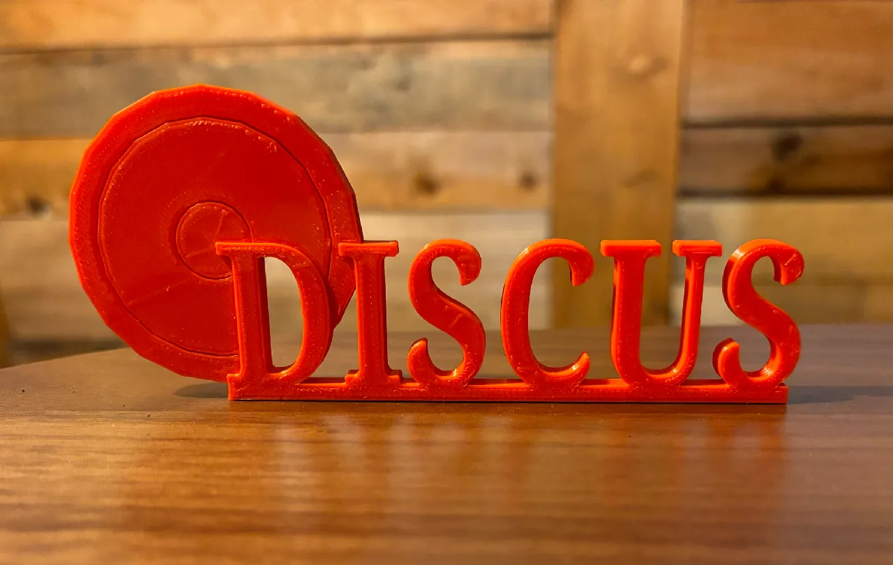 Discus name plate by Ian Morton | Download free STL model | Printables.com