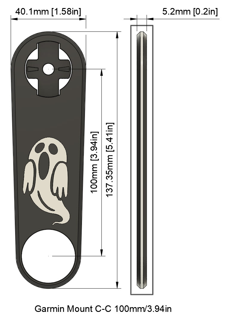 Bike Mount Garmin Edge Quarter-Turn 100mm (3.94 inch) Halloween Edition ...