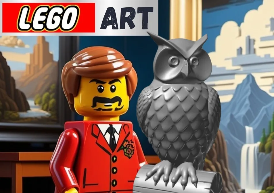 lego art owl statue by Mgr. Pavel Krist | Download free STL model ...