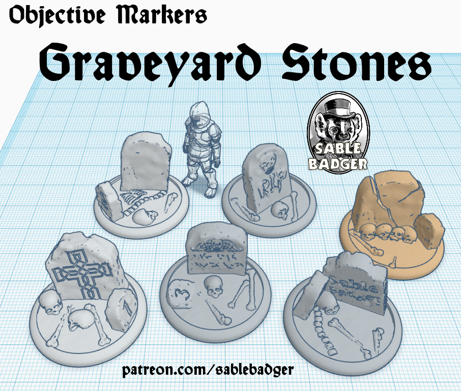 Objective Markers - Graveyard Stones by Sablebadger 3D | Download free ...