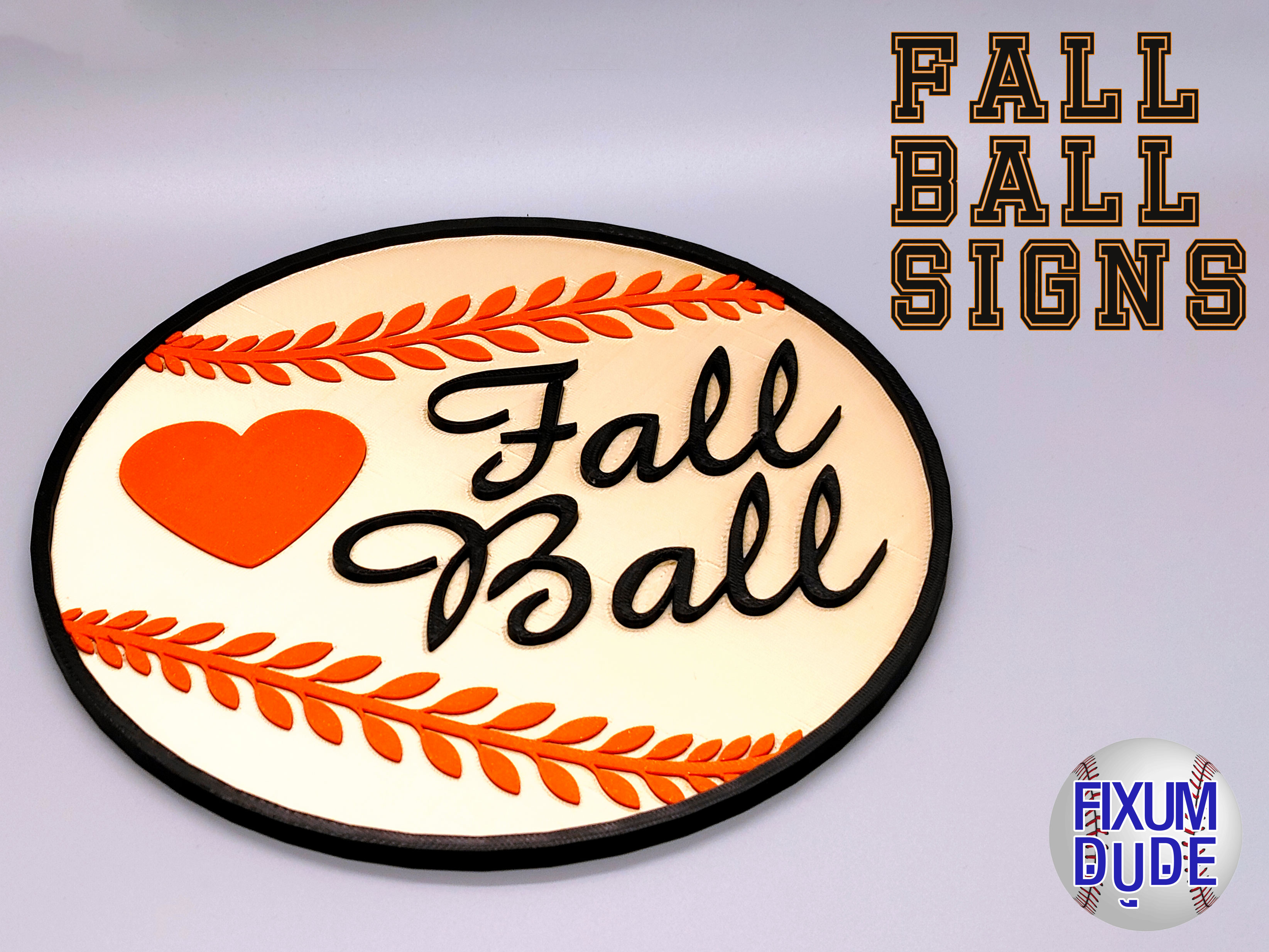 Fall Ball Laurel Wreath Baseball Signs by fixumdude | Download free STL ...