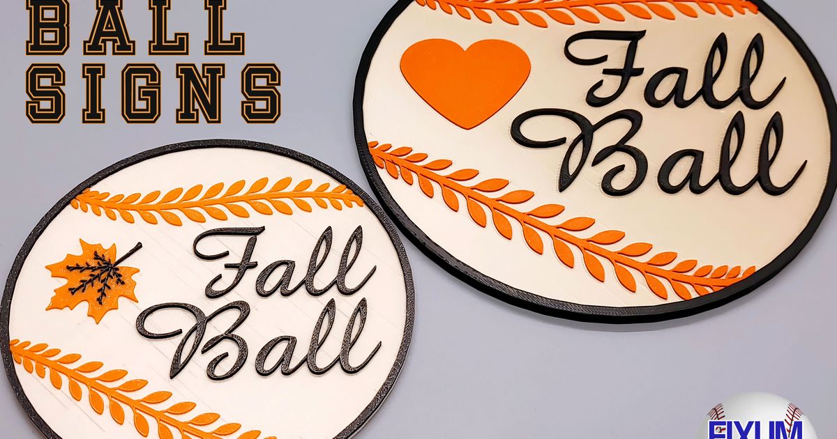 Fall Ball Laurel Wreath Baseball Signs by fixumdude | Download free STL ...