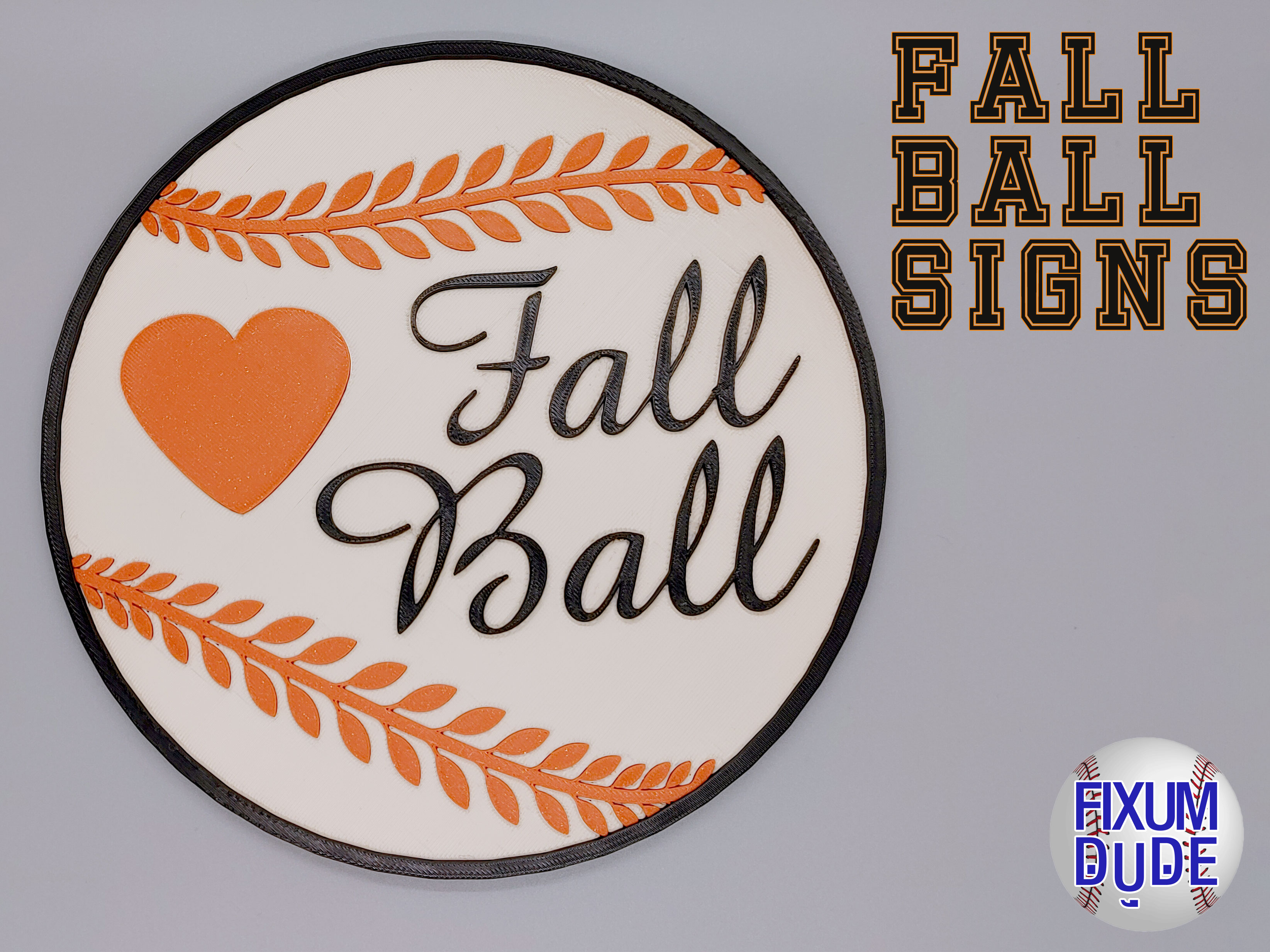 Fall Ball Laurel Wreath Baseball Signs by fixumdude | Download free STL ...