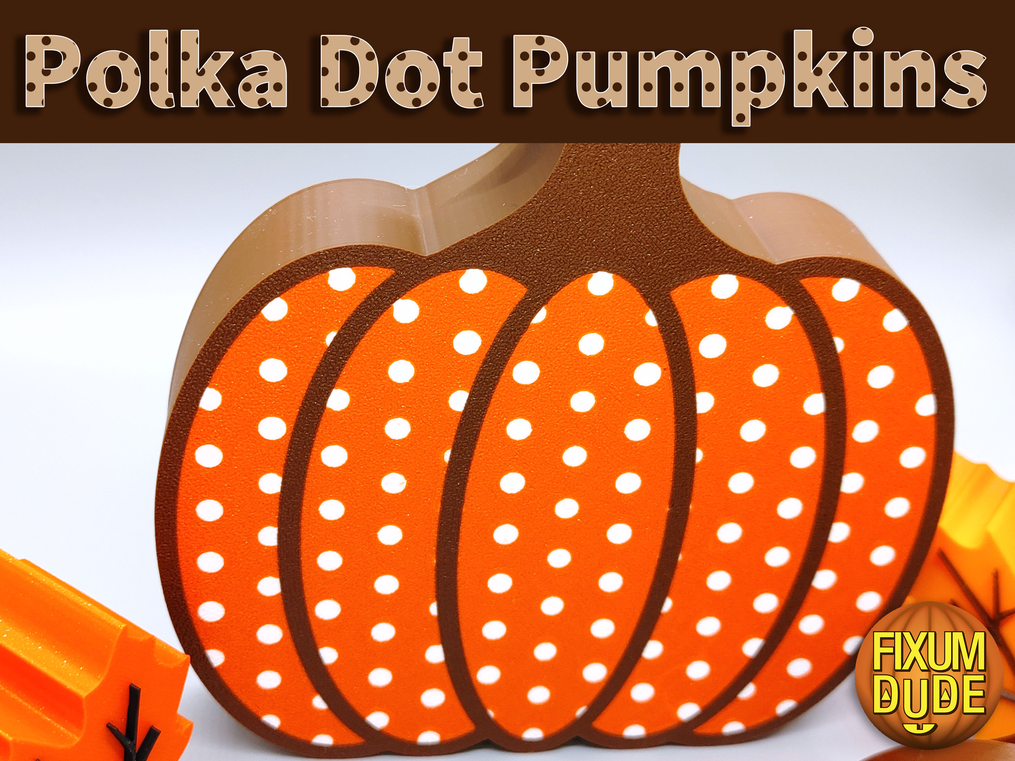 Polka Dot Pattern Fall Pumpkin Decorations by fixumdude | Printables Store