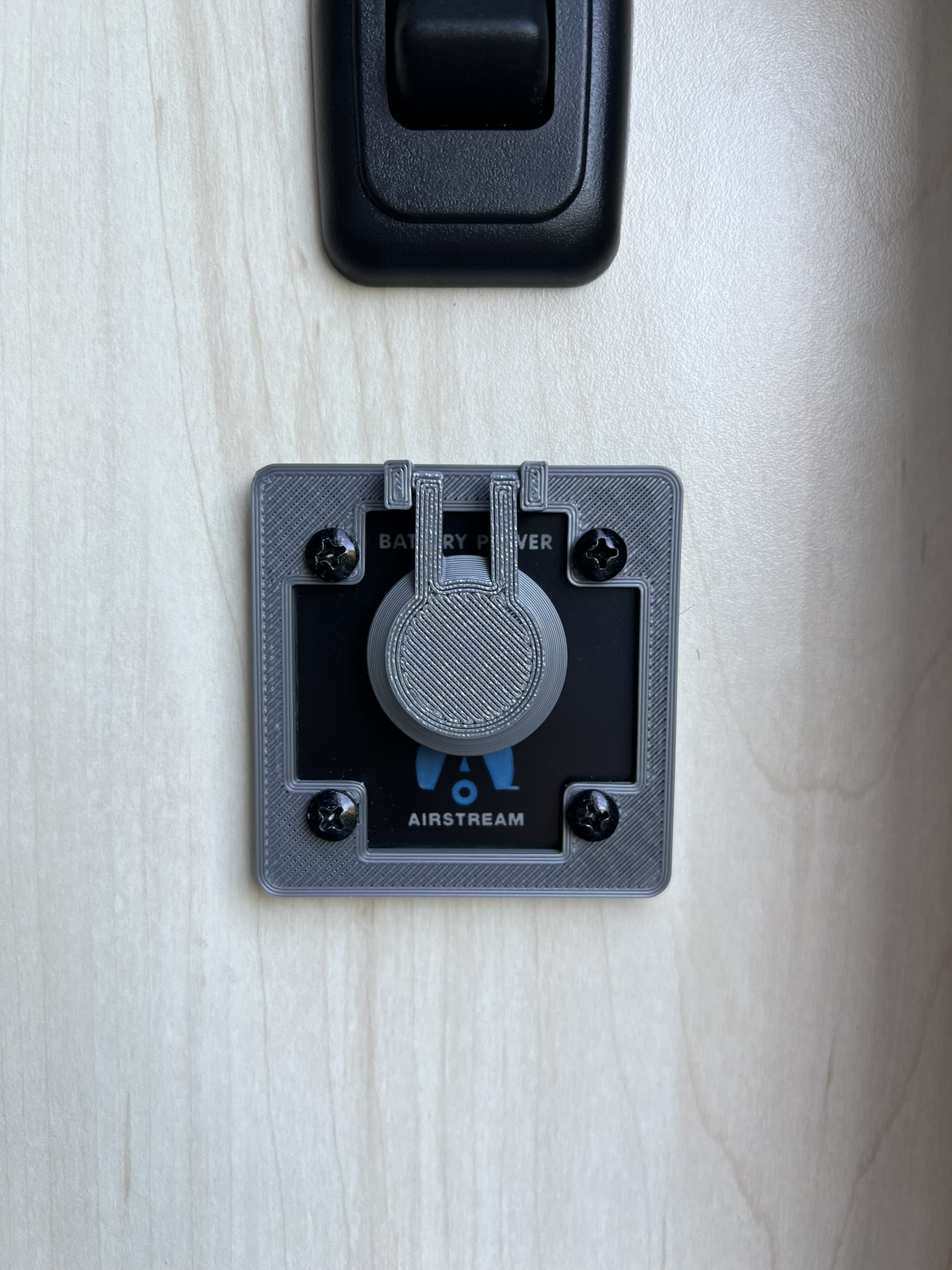 Airstream Power Button Cover with optional Level Mate Pro frame by John ...