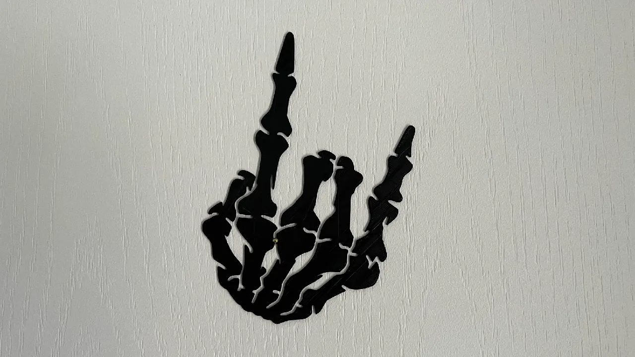 Skeleton Hand Rock Sign Wall Art by Ninomalbinho | Download free STL ...
